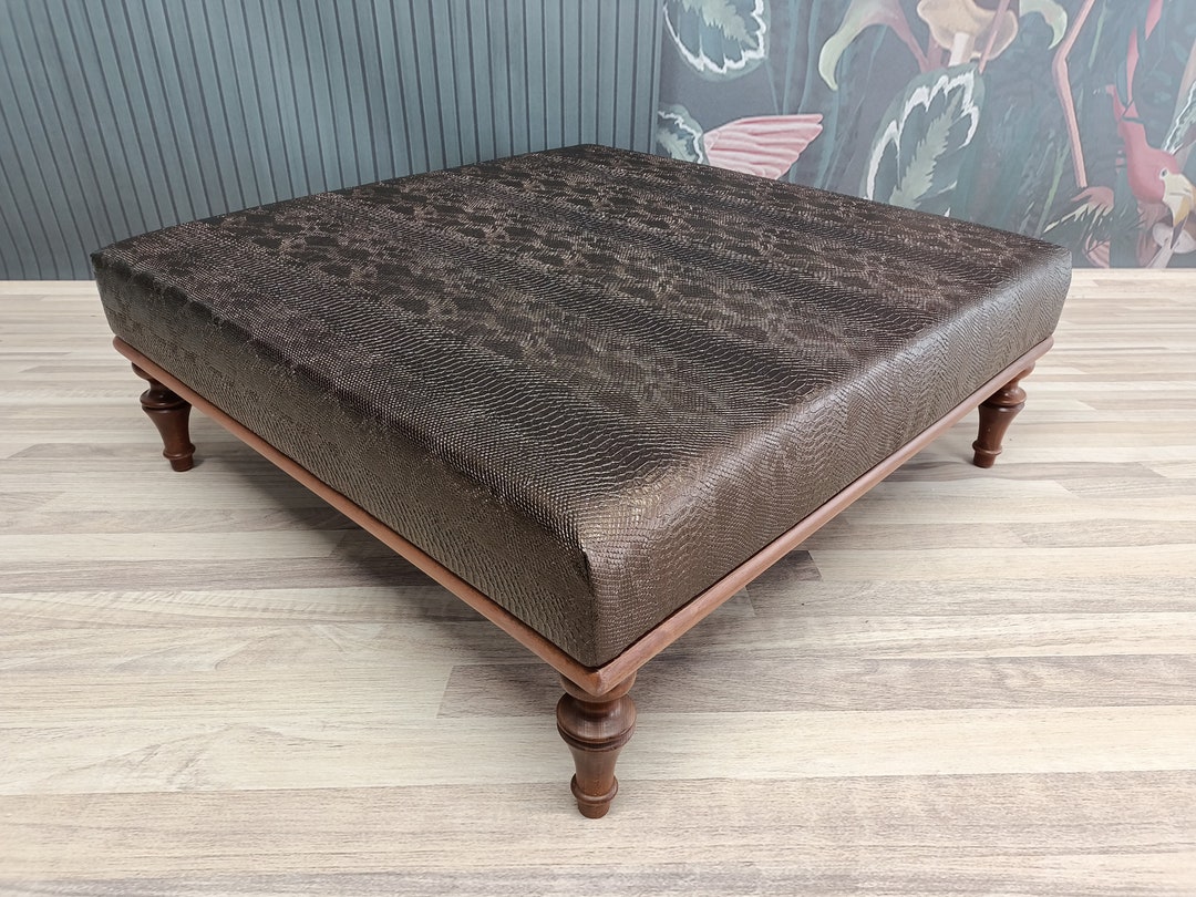 Ottoman Table, Leather Coffee Table, Low Table, Wood Work Table ...