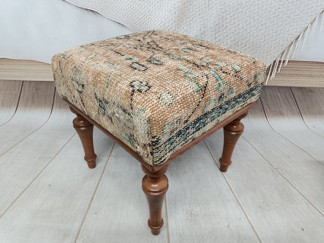 Dressing Table Bench, Wood Work Bench, Turkish Rug Bench, Bohemian ...