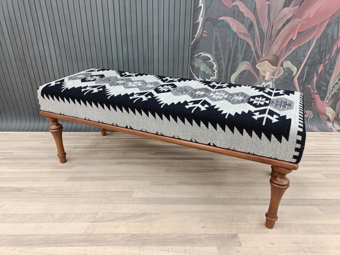 Kilim Rug Bench, Dining Bench, Farmhouse Bench, Bedroom Bench, Entryway ...