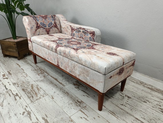 Bohemian Chaise Lounge Storage Sofa Bed Saloon Sofa Upholstered Bedding Handmade Sofa Rest Chair Yoga Chair Reading Chair SOFA 153 Etsy