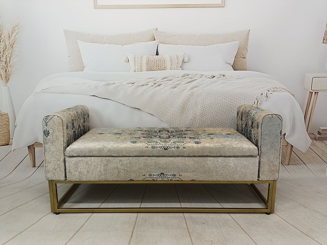 Storage Bench, Bench With Arms, Bohemian Bench, Bedroom Organizer ...