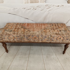 Entryway Bench, Padded Bench, Shoe Bench, Turkish Rug Covered Bench ...