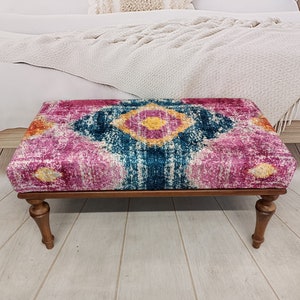 Bench for Bedroom, Bohemian Bench, Entryway Bench, Upholstered Bench ...