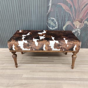 Cowhide Pattern Bench, Purse Bench, Blanket Bedroom Bench, Furry Bench ...