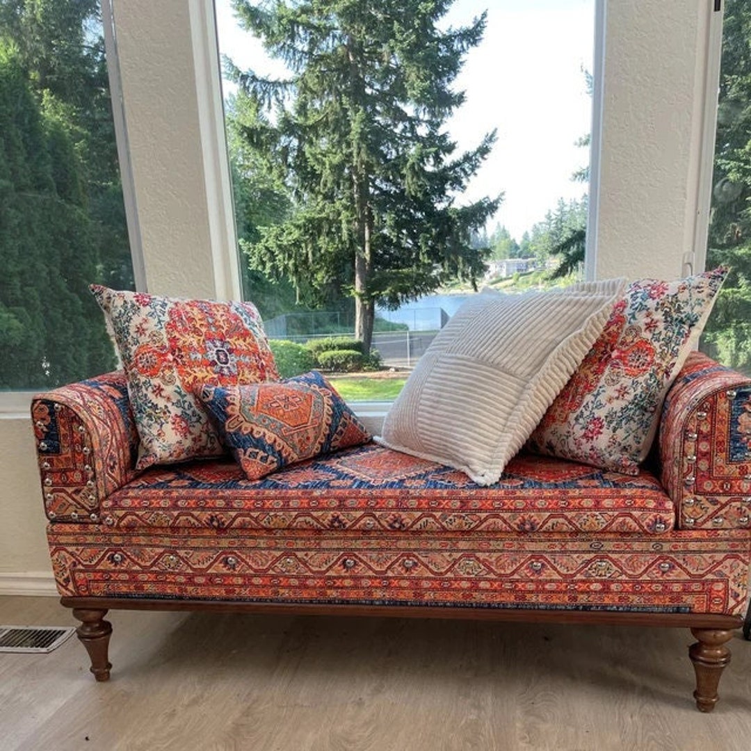 Upholstered Loveseat, Storage Ottoman, Window Seat, Armed Bench, Lounge ...