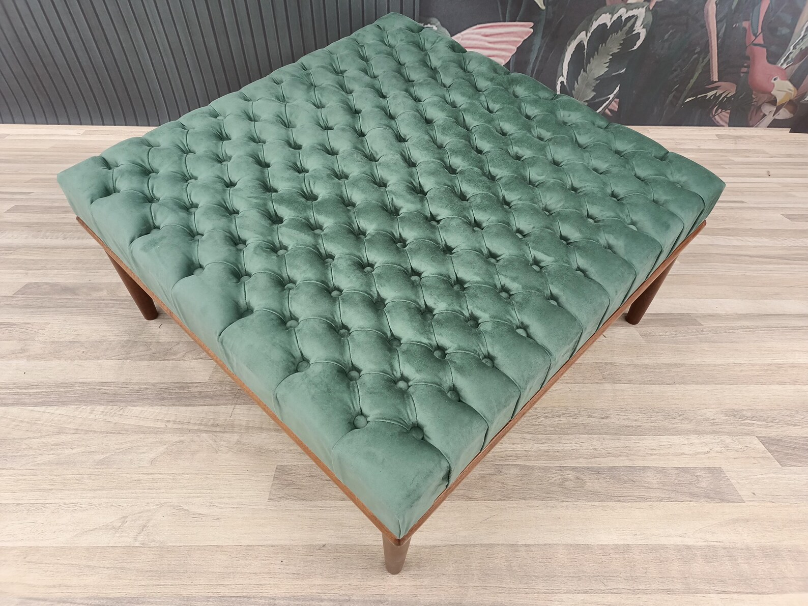 Handmade Table, Chesterfield Ottoman, Serving Table, Button Coffee ...