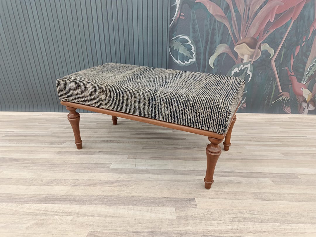 Vintage Rug Bench, Blanket Bench, Accent Bench, Ottoman Bench ...