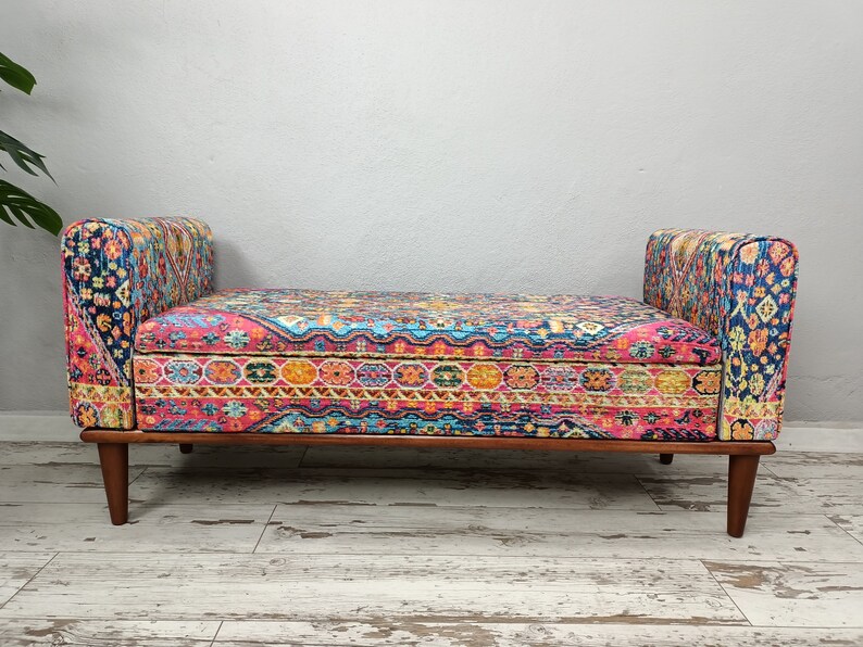 Upholstered Bench Meditation Seat Bohemian Bench Entry - Etsy