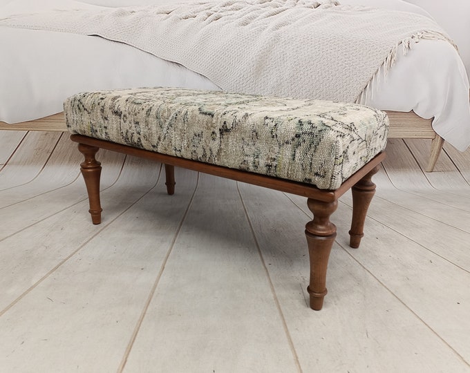 Vintage Rug Bench, Hallway Bench, Sitting Bench, Vanity Bench, Foyer ...
