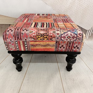 Vanity Stool, Handmade Footstool, Upholstered Footstool, Handmade ...