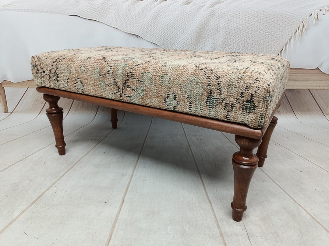 Bedroom Bench, Vintage Rug Bench, Hallway Bench, Durable Bench, Saloon ...