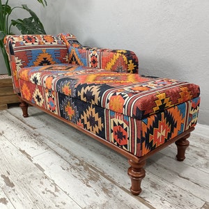 Upholstered Chaise Lounge, Living Room Sofa, Aztec Chair, Lounging ...