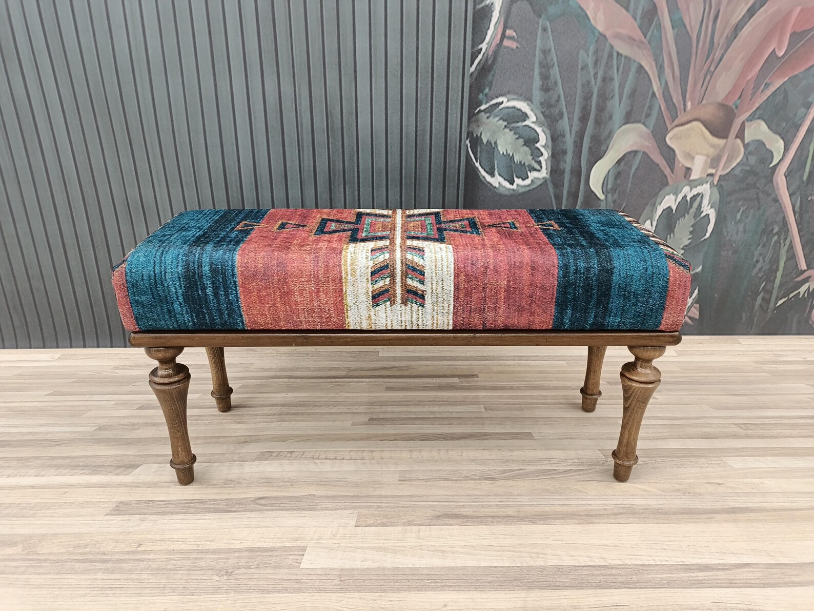 Footstool Bench, Aztec Bench, Farmhouse Decor, Entry Bench, Ottoman ...