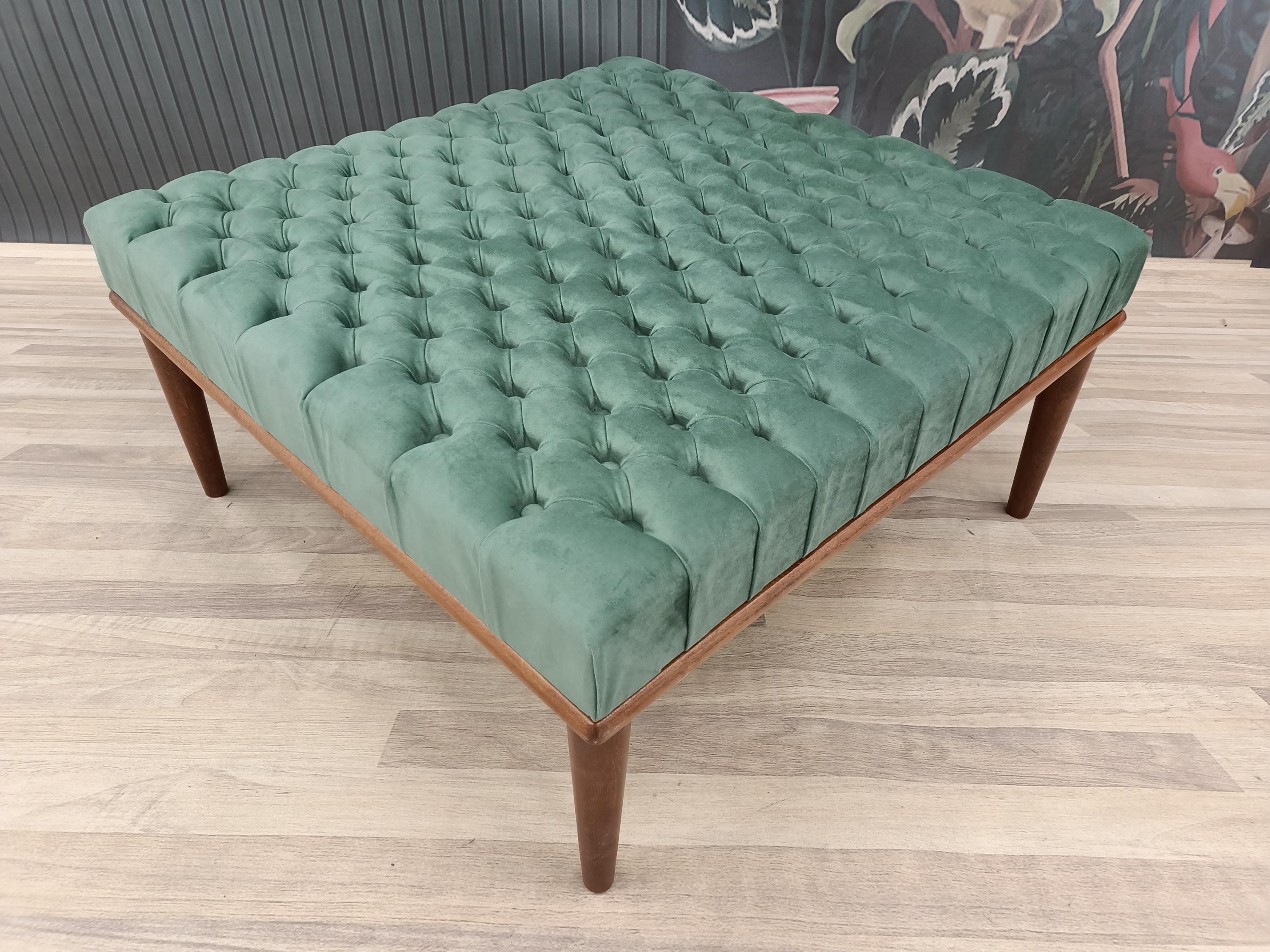 Handmade Table, Chesterfield Ottoman, Serving Table, Button Coffee ...