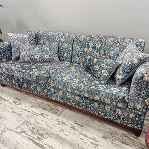 Blue Sofa Couch, Sleeper Sofa, Upholstered Sofa, Lounge Sofa, Living ...