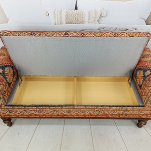 Upholstered Loveseat, Storage Ottoman, Window Seat, Armed Bench, Lounge ...