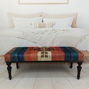 Footstool Bench, Aztec Bench, Farmhouse Decor, Entry Bench, Ottoman ...