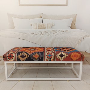 Footstool Bench Aztec Bench Farmhouse Decor Entry Bench - Etsy