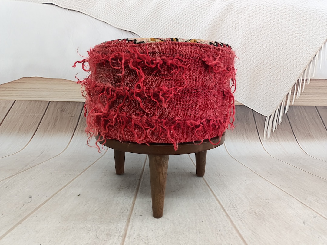Fuzzy Stool, Wood Work Stool, Recliner Stool, Resting Stool, Ottoman ...