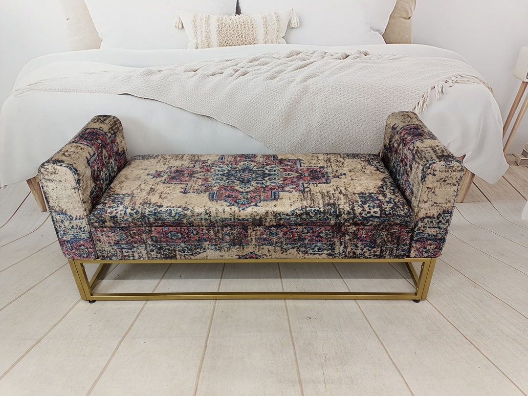 Boho Chic Daybed, Artisan Furniture, Upholstered Daybed, Rug Print ...