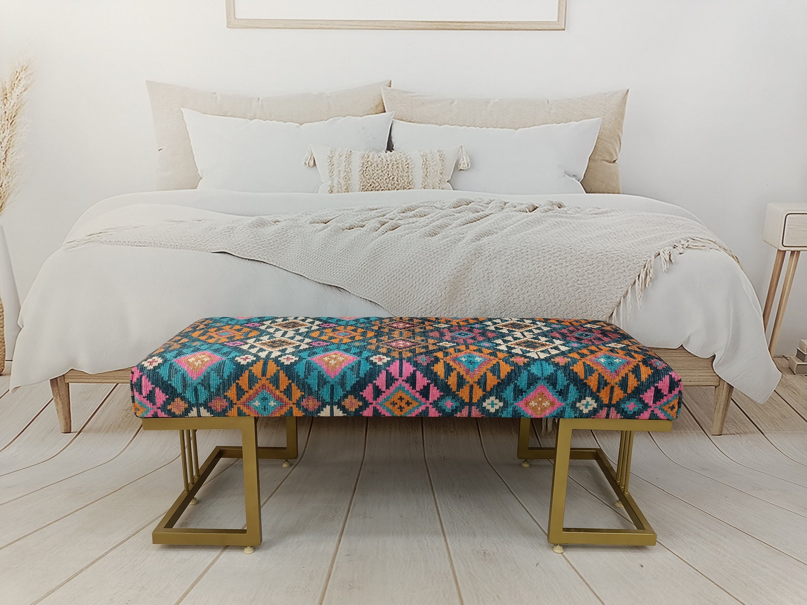 Footstool Ottoman Bedroom Bench Wooden Coffee Table Side - Etsy