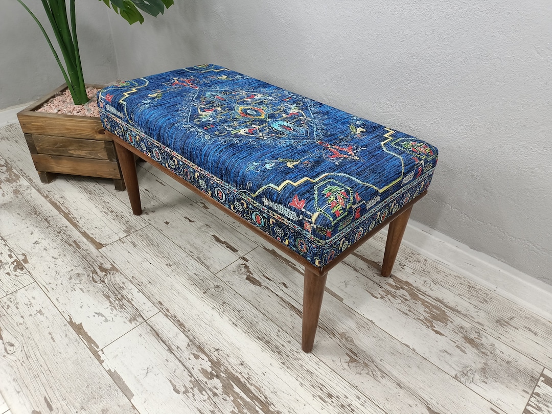 Piano Bench, Navy Blue Bench, Ottoman Bench, Footstool Bench, Lounge ...