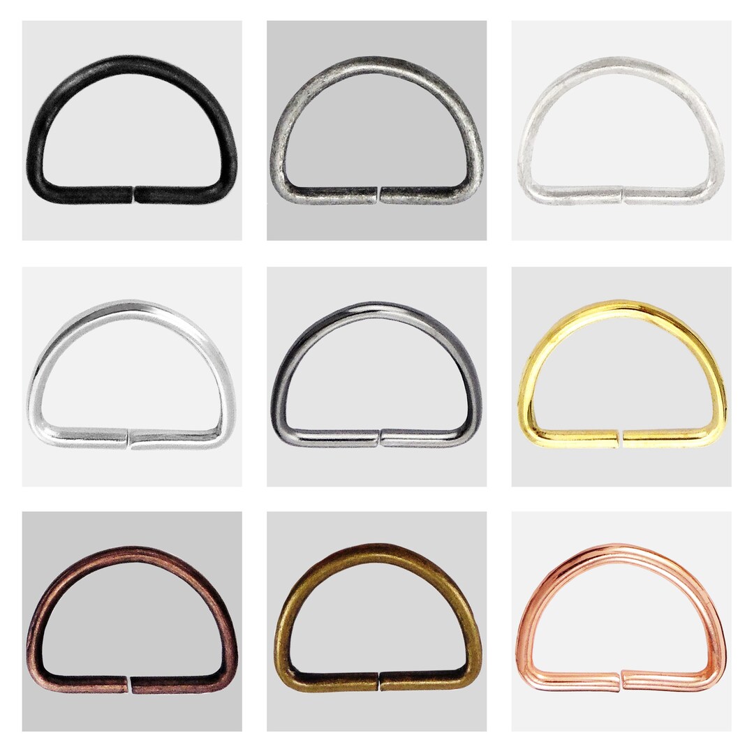 20 Pcs Metal Non Welded D Ring Buckles for Hand Bag Webbing Strap ...