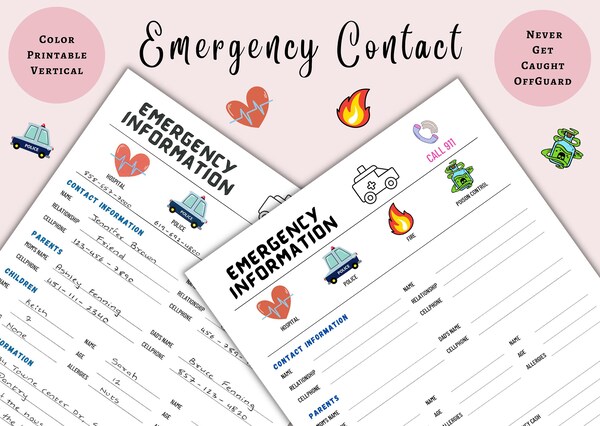 Emergency Binder Printable in Case of Emergency Printable - Etsy Canada
