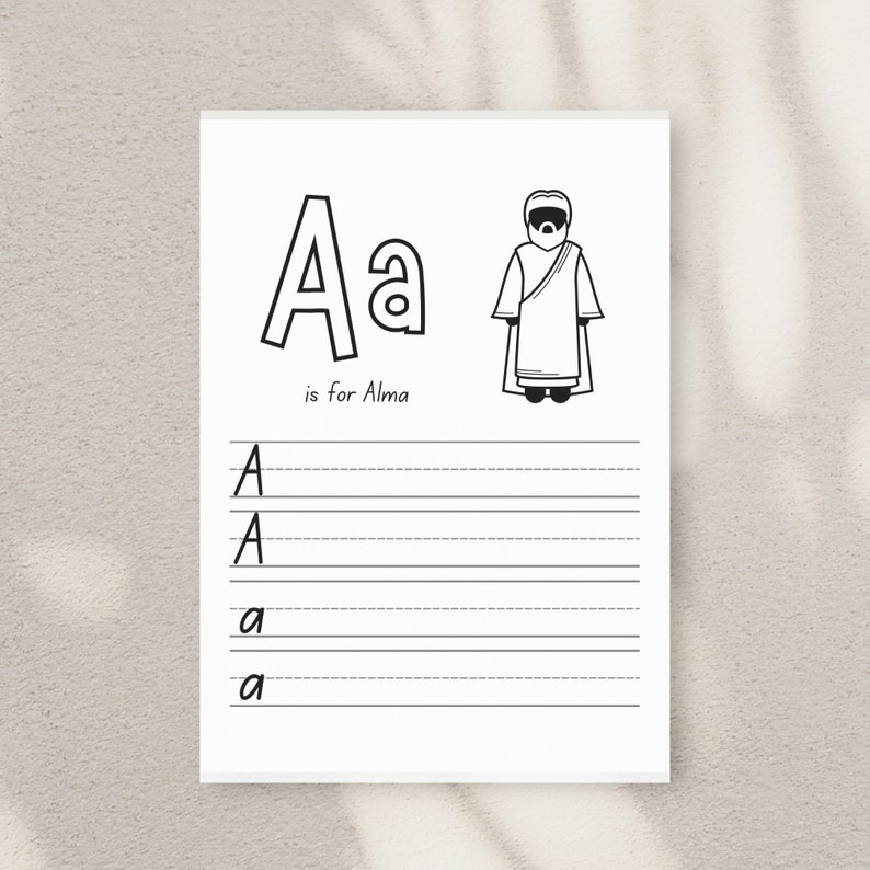 Book of Mormon ABC Printables for Kids Coloring and Writing Practice ...
