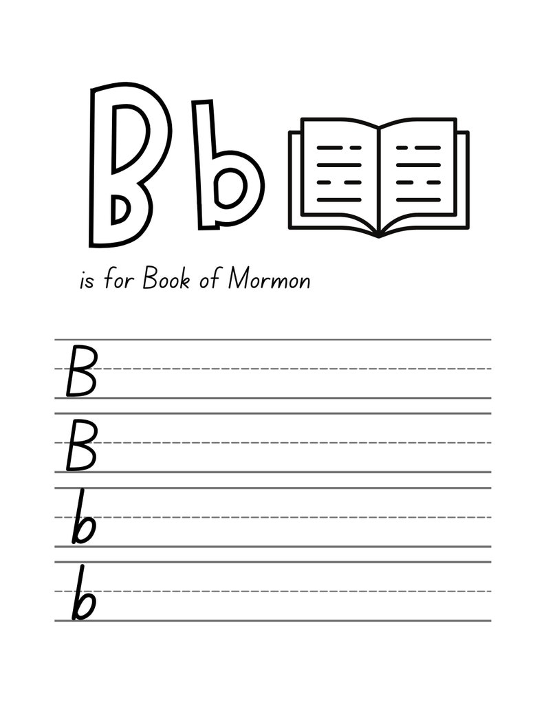 Book of Mormon ABC Printables for Kids Coloring and Writing Practice ...