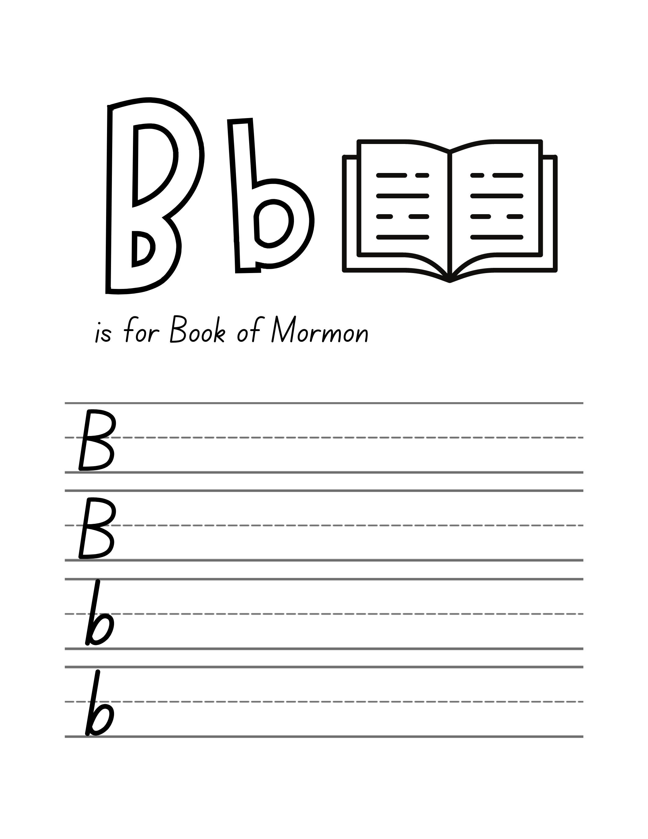 Book of Mormon ABC Printables for Kids Coloring and Writing Practice ...
