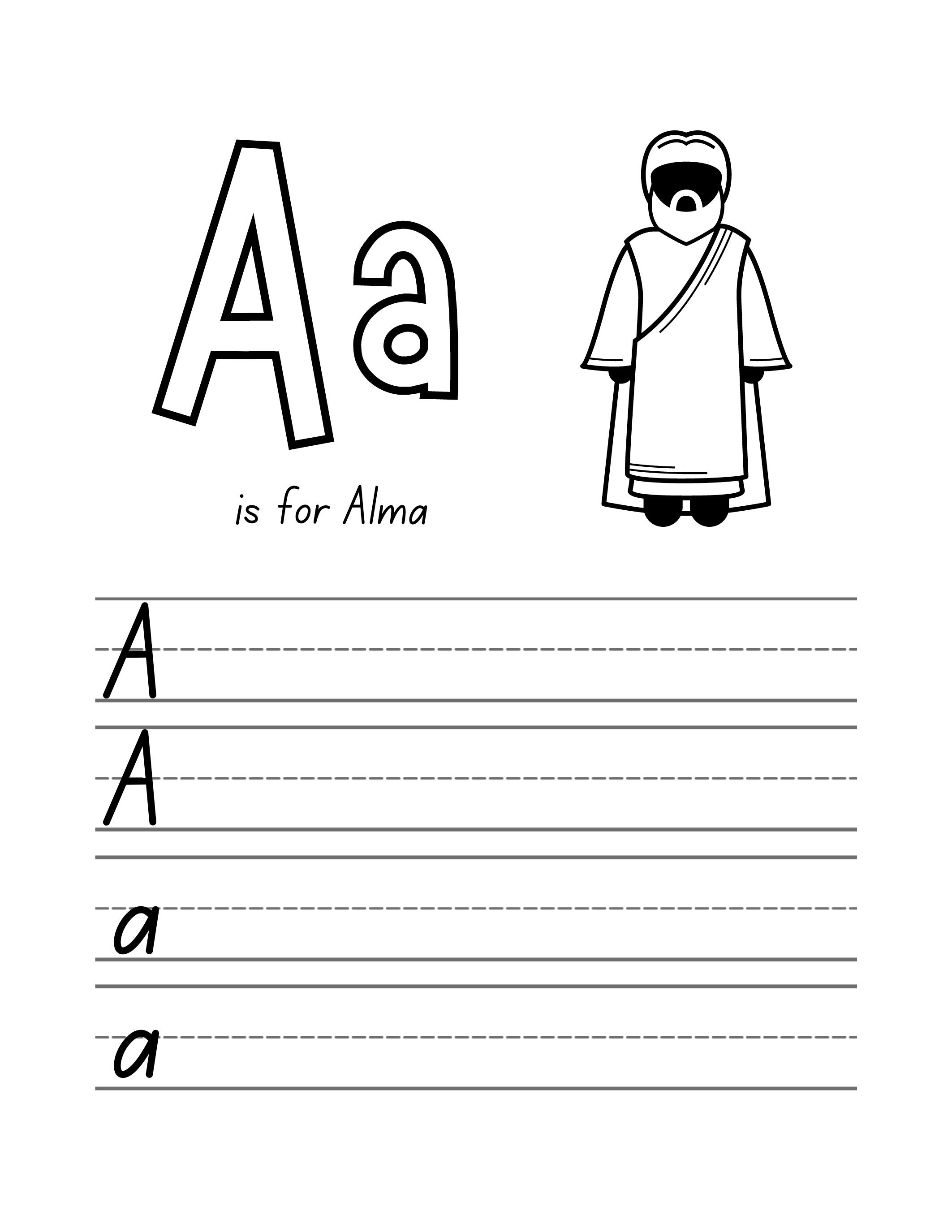 Book of Mormon ABC Printables for Kids Coloring and Writing Practice ...