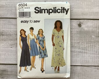 Simplicity 7275 Sewing Pattern Kimono Sleeve Dress Misses Size 14-16-18 ...