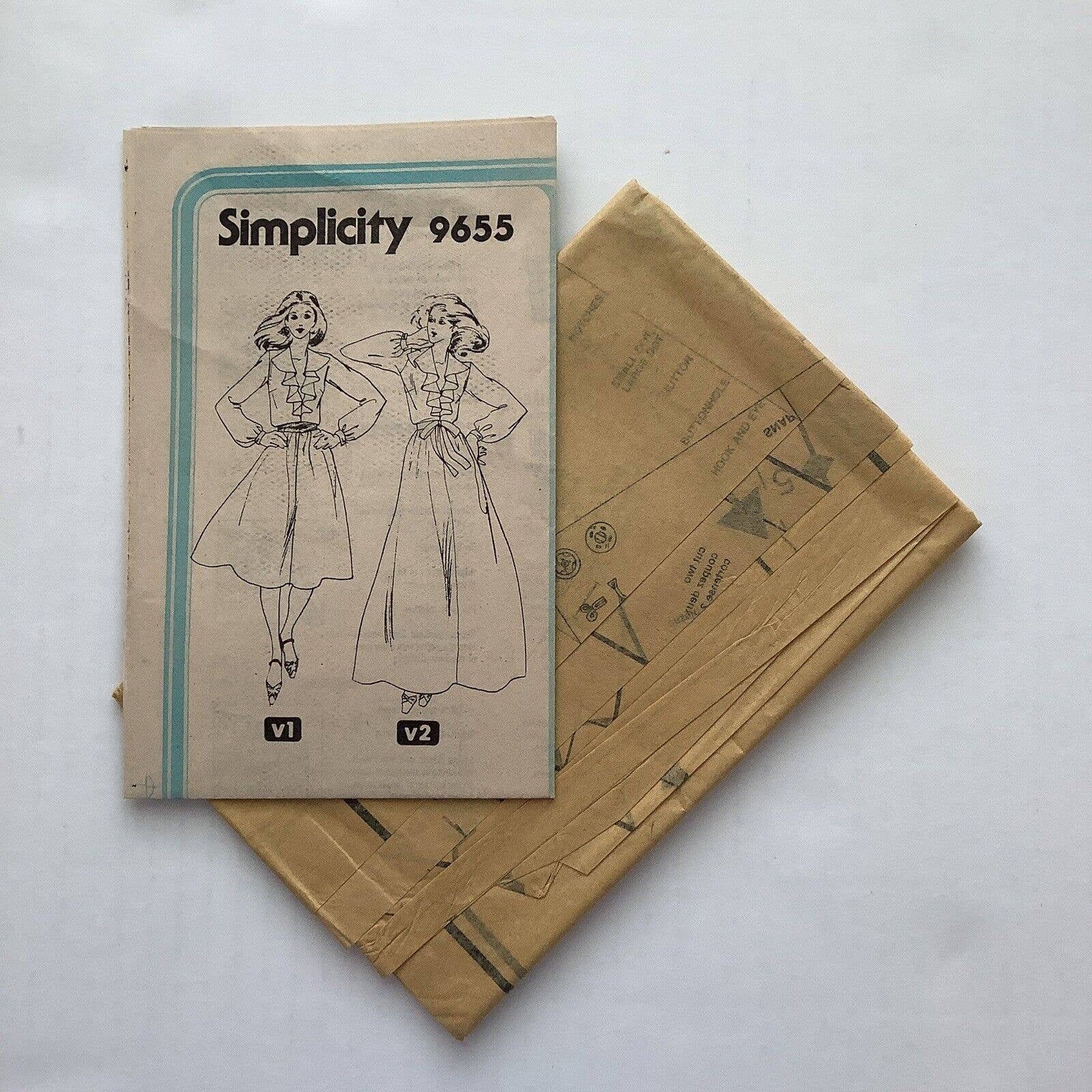 Simplicity 9655 Sewing Pattern Dress With Cascade Ruffles Misses Size ...
