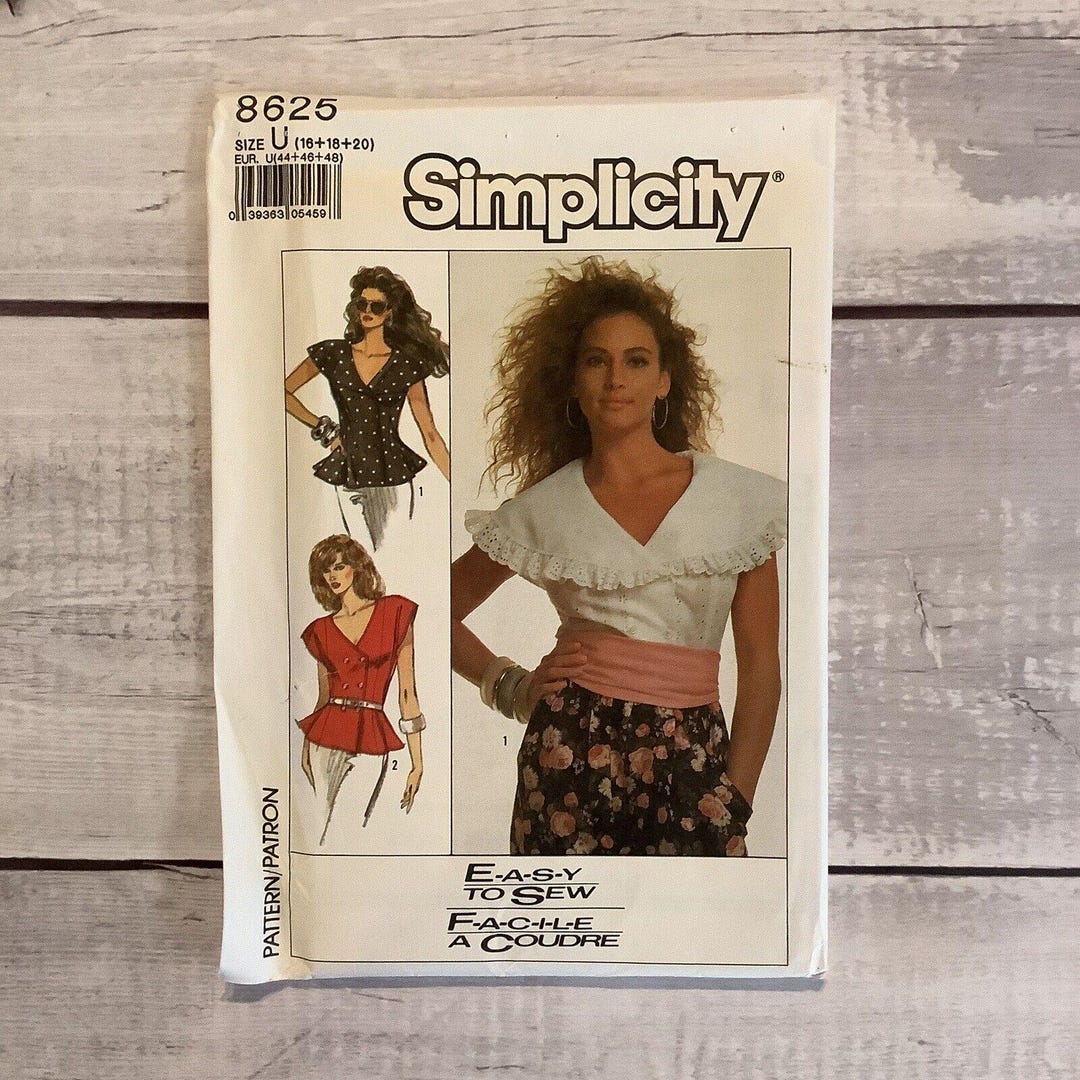 Simplicity 8625 Sewing Pattern Double Breasted Fitted Shirt Misses 16 ...