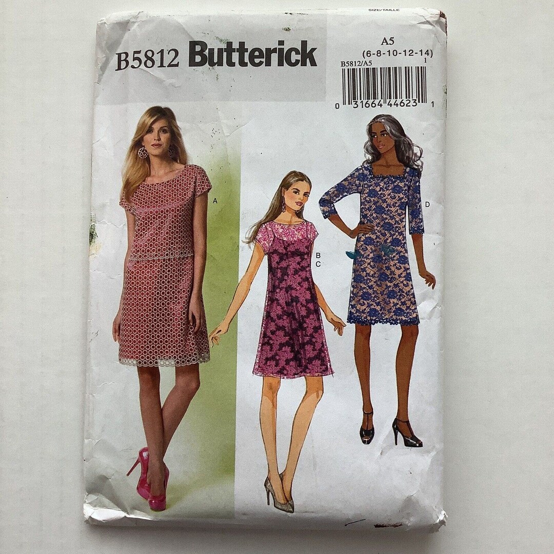 Butterick 5812 Sewing Pattern Dress and Slip Misses Sizes 6-14 UNCUT - Etsy