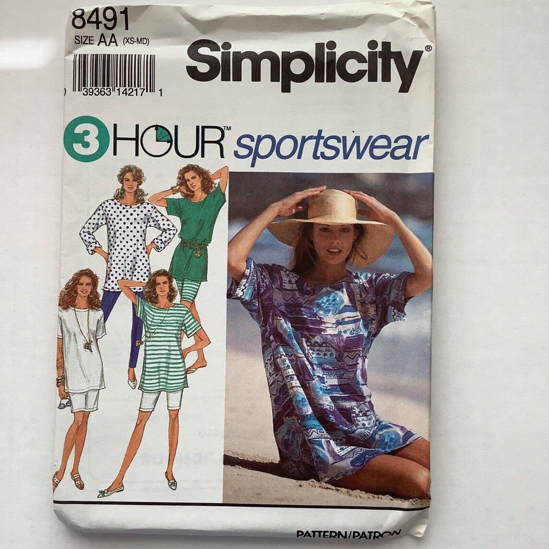 Simplicity 8491 Sewing Pattern Leggings Skirt Tunic Top Misses Size XS-MED UNCUT - Etsy