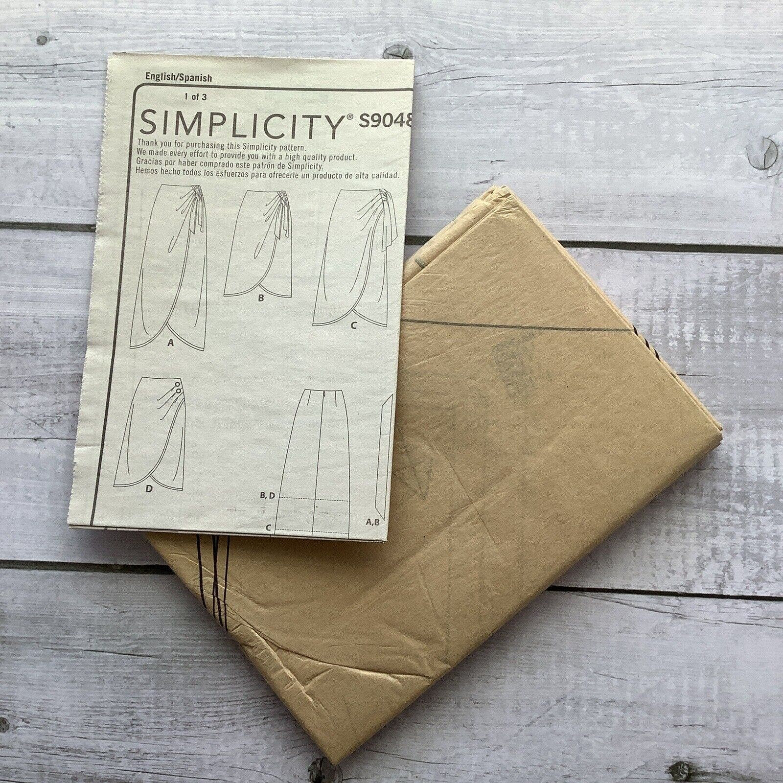 Simplicity 9048 Sewing Pattern Sarong Skirt Belt 3 Lengths Misses Sz 4 ...