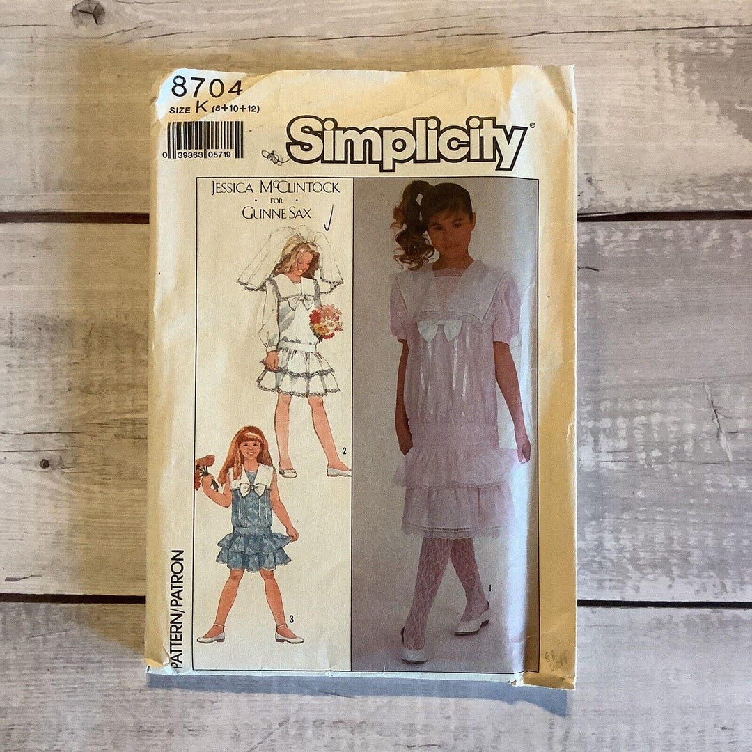Simplicity 8704 Sewing Pattern Jessica Mcclintock Drop Waist Dress ...