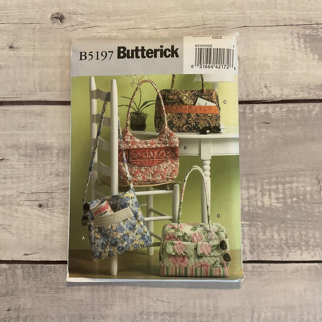 Butterick 5197 Sewing Pattern Purse Totes Shoulder Bag Crossbody UNCUT ...