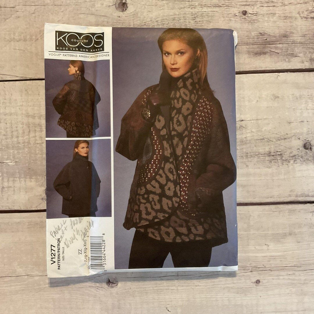 Vogue 1277 Sewing Pattern Reversible Jacket Koos Van Den Akker Sz L-XXL ...