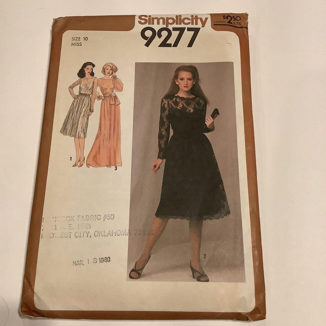 Simplicity 9277 Vintage Sewing Pattern Womens Dress Size 10 UNCUT - Etsy