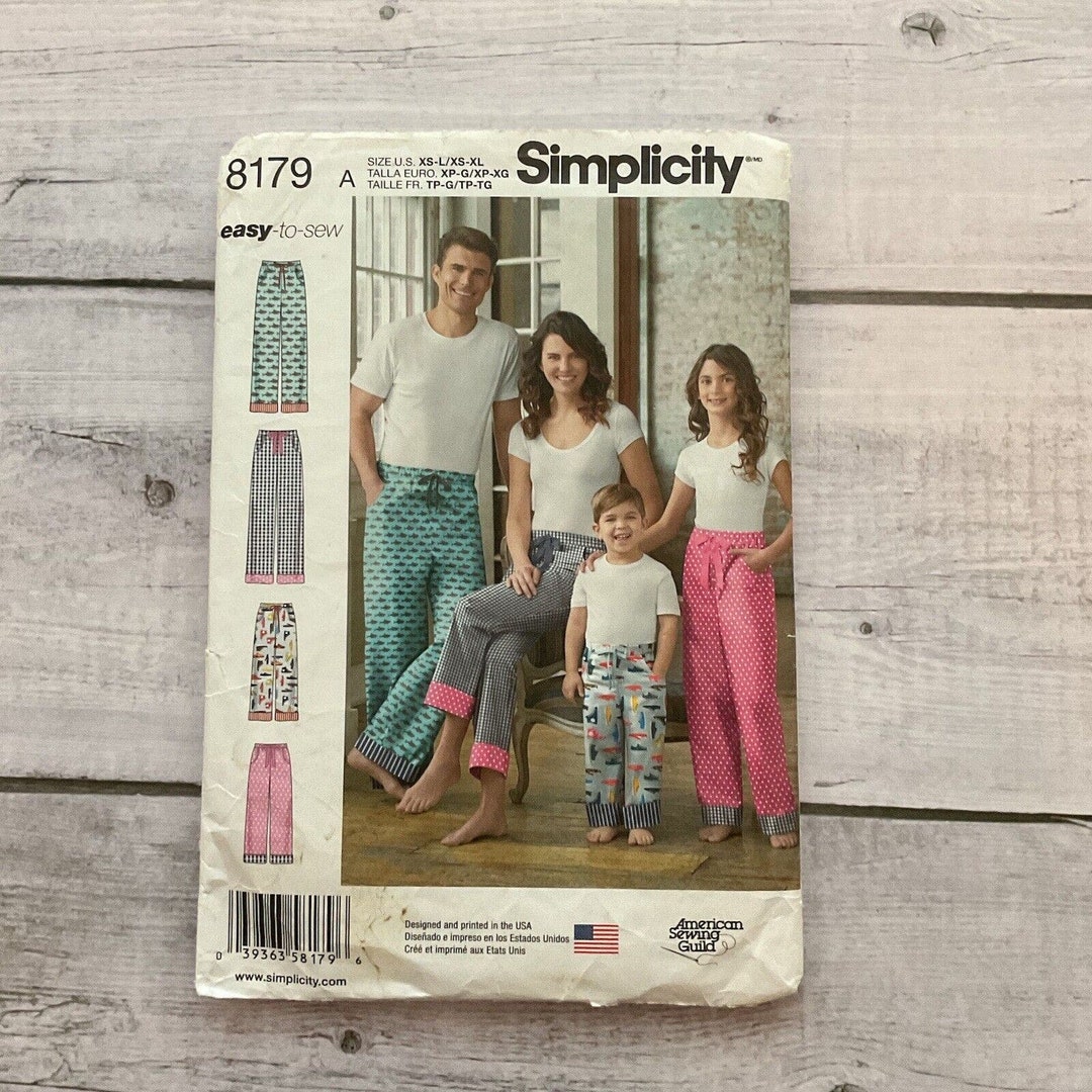 Simplicity 8179 Sewing Pattern Adult & Child Matching Family Pajama Pants UNCUT - Etsy