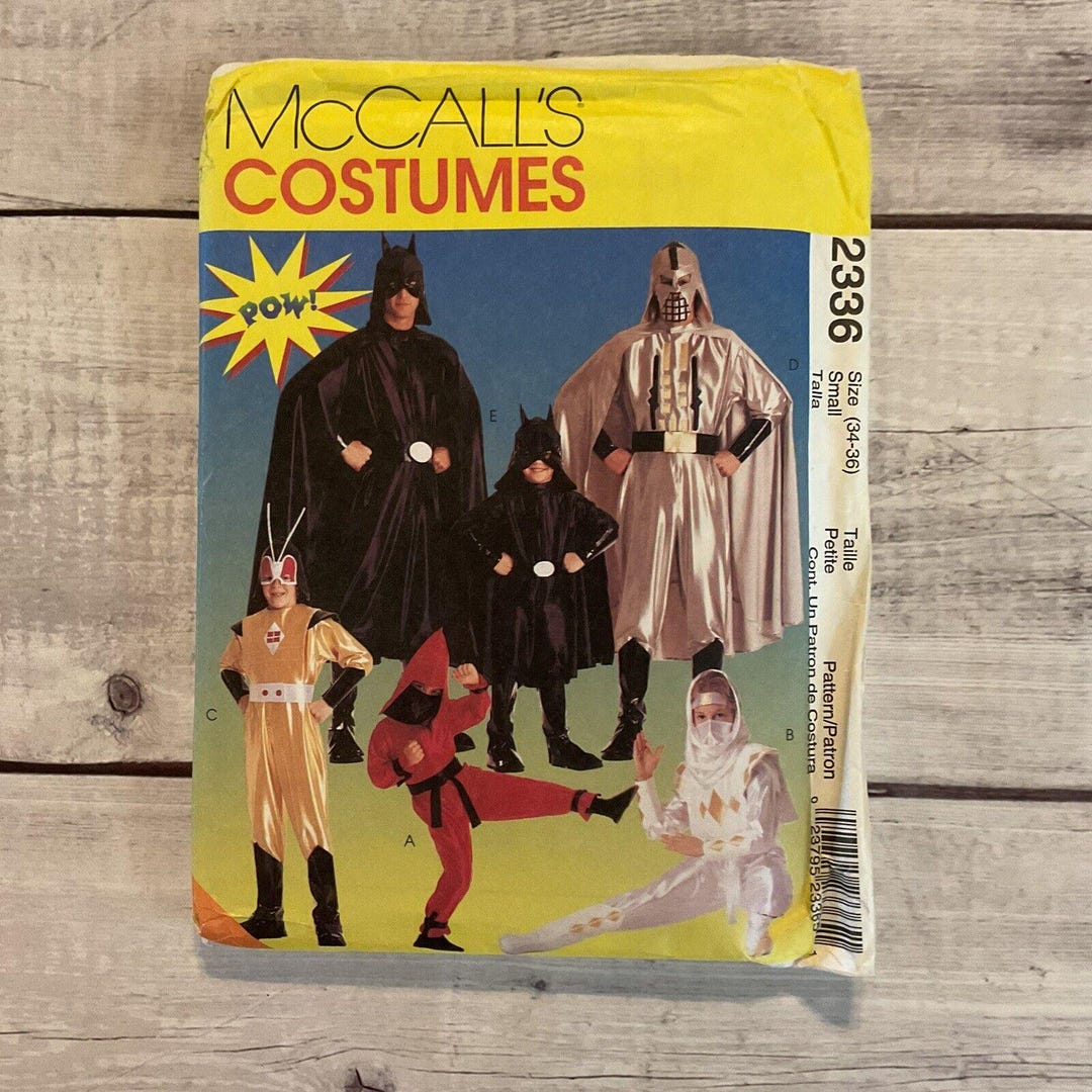 Mccalls 2336 Sewing Pattern Superhero Ninja Halloween Costumes Mens S ...