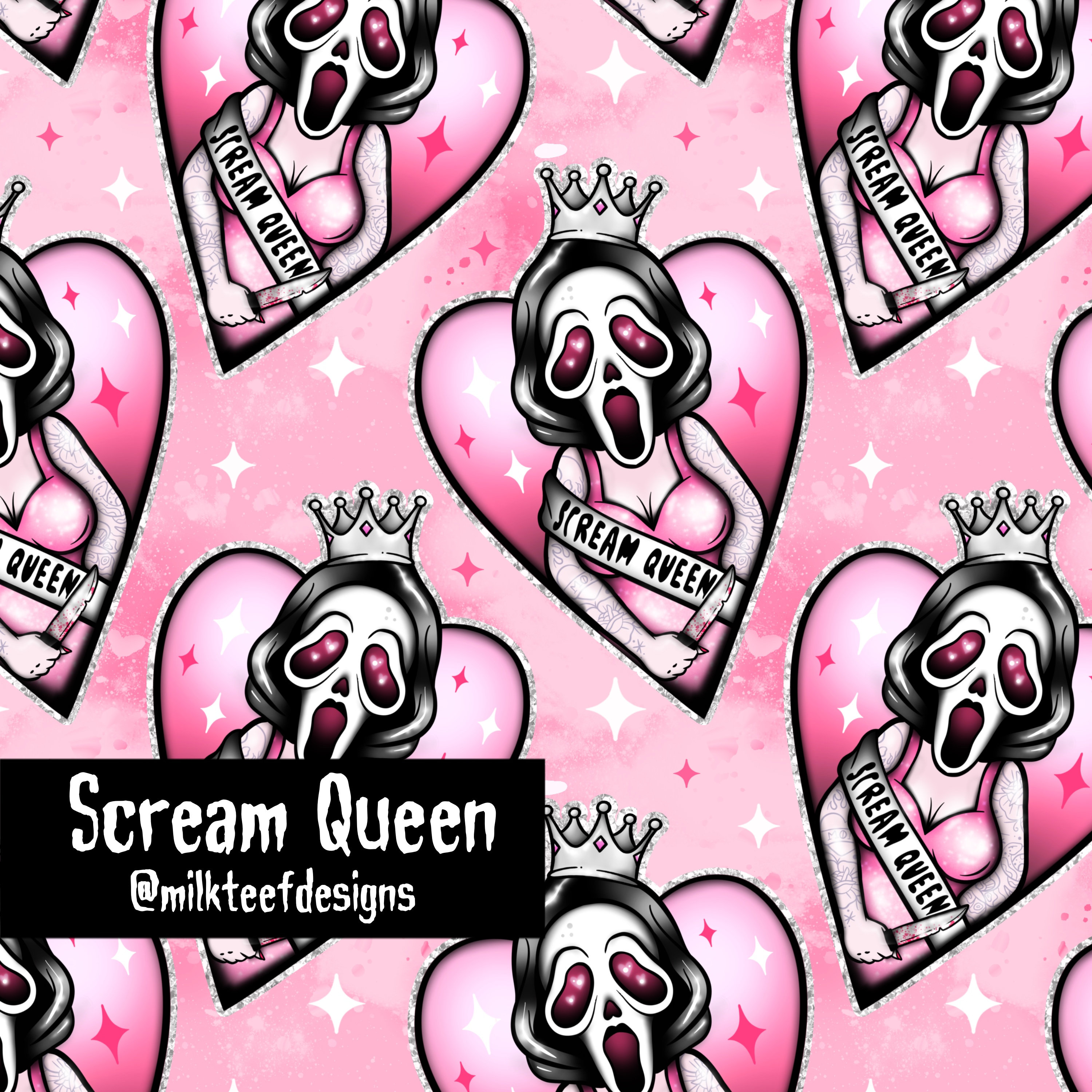 SCREAM QUEEN Pink / Seamless Pattern / Surface Pattern - Etsy