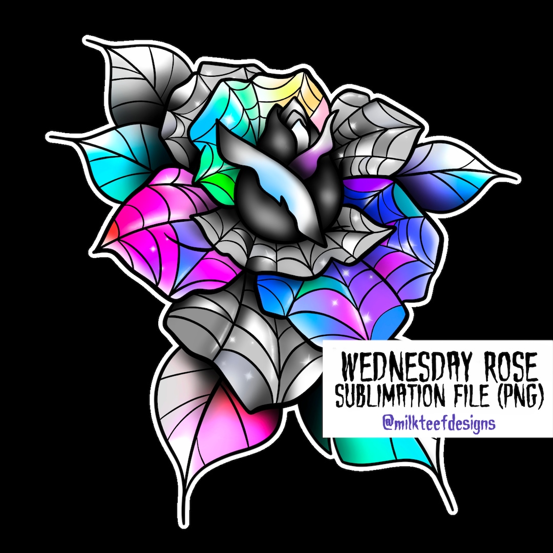 Wednesday Rose (x2 Versions) - (png) Sublimation Design / T-shirt ...