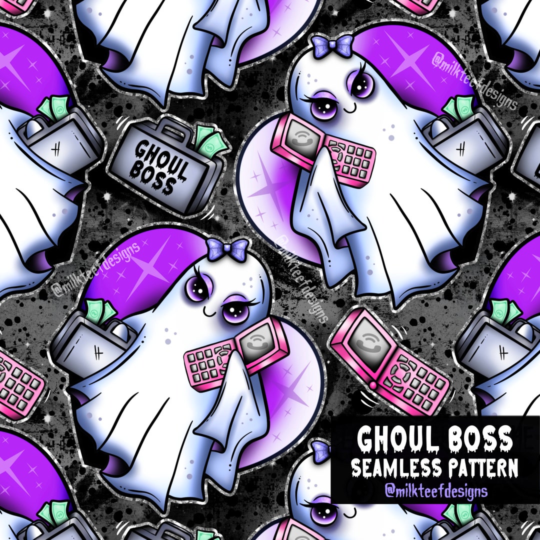 GHOUL BOSS Black / Seamless Pattern / Surface Pattern - Etsy