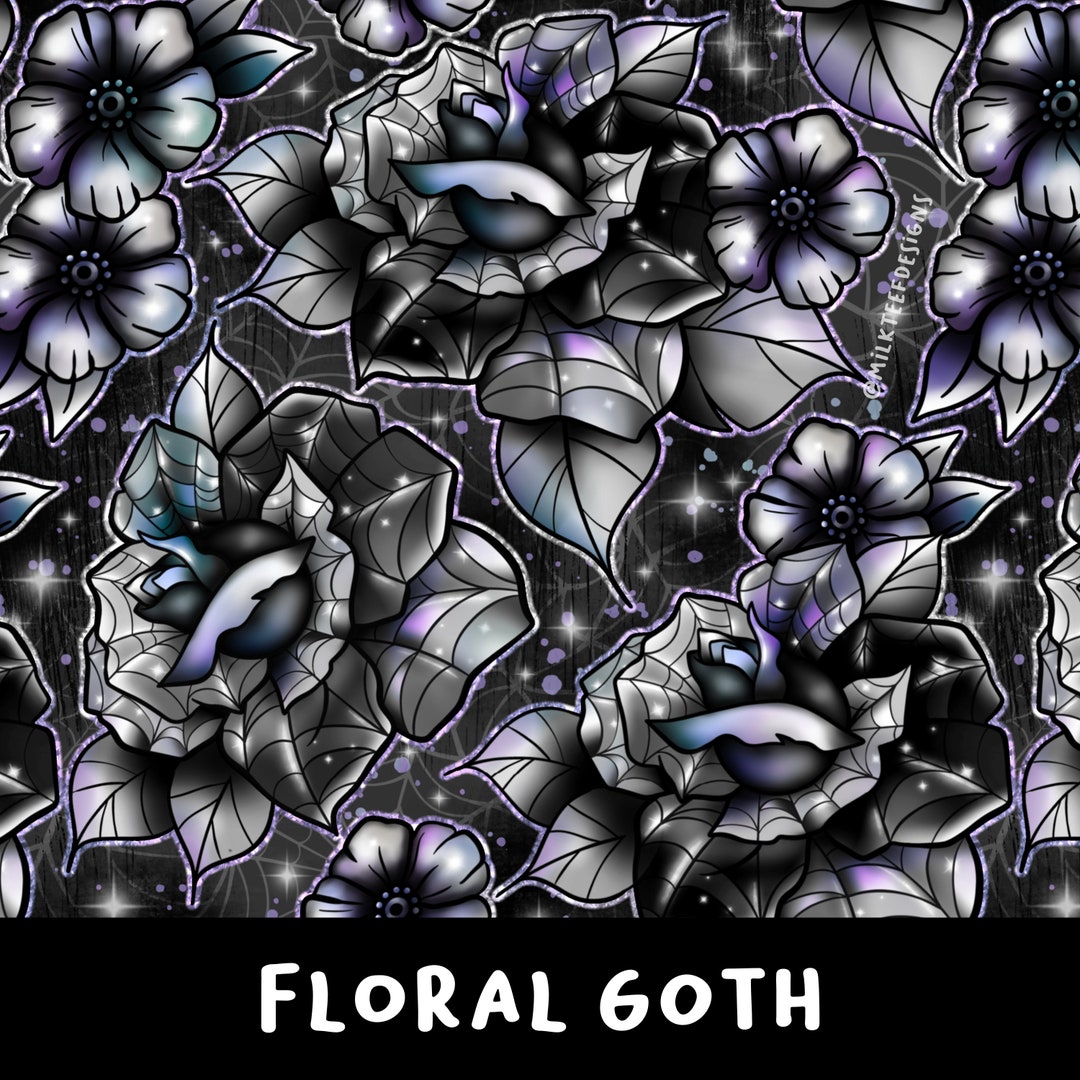 Gothic Floral Alternative / Seamless Pattern / Surface Pattern - Etsy