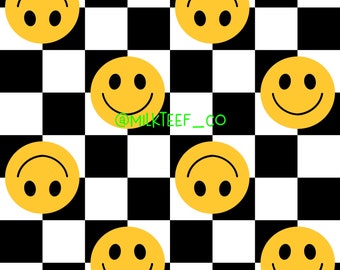 Checkerboard Smiley - Etsy