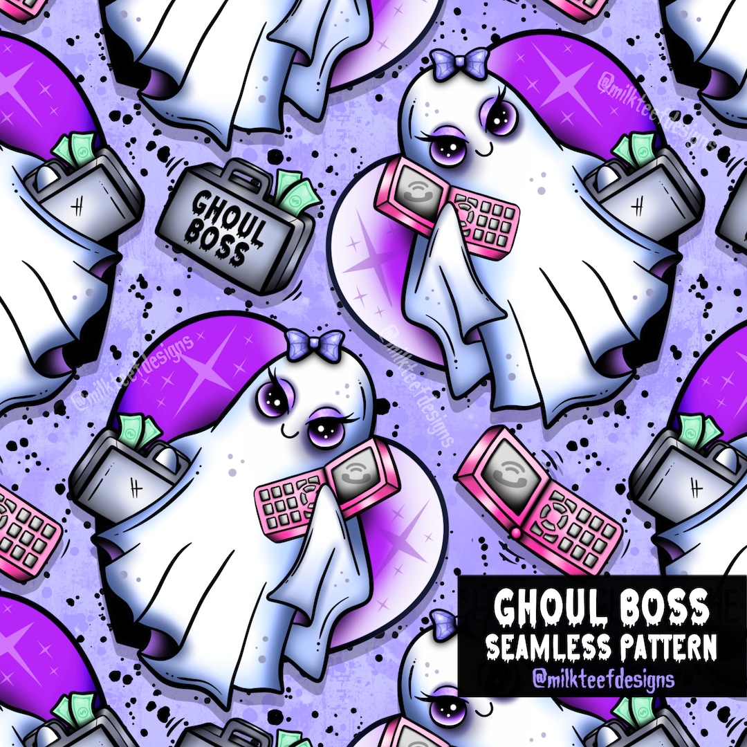 GHOUL BOSS Purple/ Seamless Pattern / Surface Pattern - Etsy